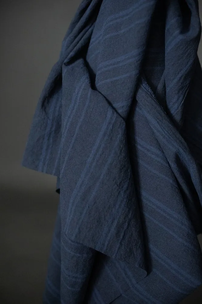 Double Blue Stripe Japanese Linen/Cotton